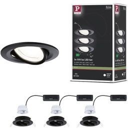 Paulmann LED Einbauleuchte &raquo;LED Einbauleuchte Nova Coin rund 84mm 50&deg;&laquo; LED-Modul 3 Stk. Neutralwei&szlig; schwarz 3, &Oslash; 8,4cm, 3 Stk.