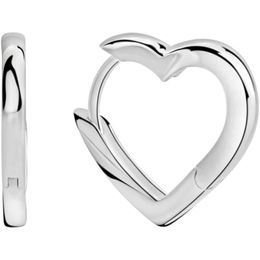 Firetti Damen Paar Creolen &raquo;Schmuck Geschenk Silber 925 Ohrschmuck Ohrringe Herz&laquo; silber 15mm, Silber 925 (Sterlingsilber)