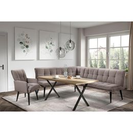 exxpo - sofa fashion Essbank &raquo;Mocca Essbank, Sitzbank&laquo; hoher Sitzkomfort, bequem und elegant, hochwertige Detailverarbeitung beige B/H/T: 260cm x 94cm