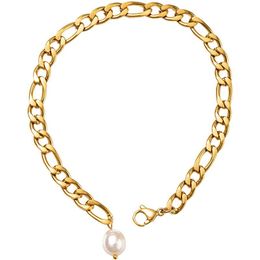 Firetti Fu&szlig;kette mit Anh&auml;nger &raquo;Schmuck Geschenk K&ouml;rperschmuck&laquo; mit S&uuml;&szlig;wasserzuchtperle gold Edelstahl Perlen Fu&szlig;kette mit Anh&auml;nger