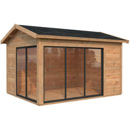 Palmako Gartenhaus &raquo;Amanda Slide&laquo; verschiedene Farben braun Massivholz Fu&szlig;boden im Gartenhaus, ohne Dacheindeckung