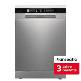 Hanseatic Standgeschirrsp&uuml;ler &raquo;HG6085A147831FS&laquo; 14 Ma&szlig;gedecke inkl. 3 Jahre Herstellergarantie silber Besteckschublade und oberer Geschirrkorb mit zus&auml;tzlicher 