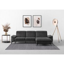 Sit & More sit&more Ecksofa &raquo;Cabana L-Form&laquo; Recamiere, wahlweise mit Sitztiefen-, Armlehnen- und Kopfteilfunktion grau 100% Polyester B/H/T: 301cm x 84cm x 195cm