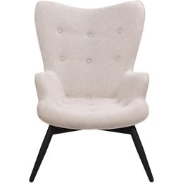 Salesfever Sessel &raquo;Komfortabler Relaxsessel zum Entspannen&laquo; 1 Stk. tlg. Eleganz durch dekorative Knopfheftung beige Strukturstoff (95% Polyester, 5% 