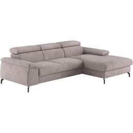 COTTA Ecksofa &raquo;Kitty L-Form, B: 242 cm&laquo; mit Kopfteilverstellung, optional Schlaffunktion & Bettkasten 100% Polyester B/H/T: 244cm x 72cm x 166cm, 