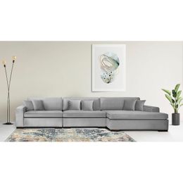 Home Affaire Ottomane &raquo;Skara L-Form&laquo; Lounge-Sofa mit Federkernpolsterung, in vielen Bezugsvarianten grau 100% Polyester B/H/T: 310cm x 86cm x 100cm, 