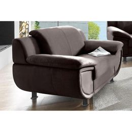 Trendmanufaktur Sessel &raquo;Rondo, Breite 121 cm, breite Armlehnen, F&uuml;&szlig;e schwarz&laquo; Big-Sessel wahlweise mit Federkern, in verschiedenen Bez&uuml;gen braun 
