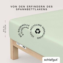 Schlafgut Spannbettlaken &raquo;PURE Bio-Baumwolle mit Elasthan, 170 g/m&sup2;, Bettlaken, Spannbetttuch&laquo; PREMIUM Laken f&uuml;r Matratzen bis 30cm H&ouml;he, dehnbar blickdicht, 