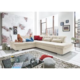 Die PlanBar Ecksofa &raquo;MP-IN17004 L-Form, Breite 323 cm, mit Federkern-Polsterung&laquo; inkl. Sitztiefenverstellung, wahlweise weitere Funktionen beige 100% 