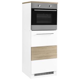 KOCHSTATION Backofen/K&uuml;hlumbauschrank &raquo;KS-Trient&laquo; 60 cm breit wei&szlig; wei&szlig;, B/H/T: 60cm x 165cm x 60cm, T&uuml;ren: 1 Stk.