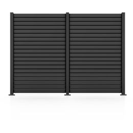 STAKET PRO Gartenzaun &raquo;Komplettzaun &raquo;Rhombus Mini&laquo; Breite 1200 mm&laquo; Zaunh&ouml;he 180 cm, Zaunl&auml;nge 2,484 - 3,726 m schwarz Aluminium H/L: 180cm x 2,48m, 