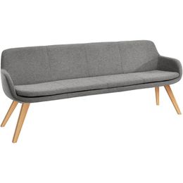 Musterring Essbank &raquo;Tavia&laquo; Stativgestell aus Eiche bianco massiv, Breite 180, 200 oder 220 cm grau 100% PES B/H/T: 200cm x 87cm x 66cm, Chenille