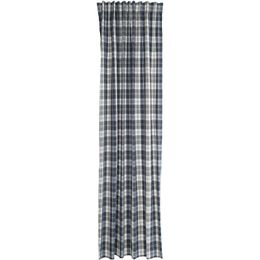 HOMING Vorhang &raquo;Aiko&laquo; verdeckte Schlaufen 1 Stk. tlg. Vorhang, K&uuml;che, Landhaus, blickdicht blau Chenille, Baumwolle, Polyester 245cm, verdeckte 