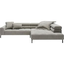 Home Affaire Ecksofa &raquo;Claya, 311 cm breit, L-Form, inkl. Kopfteilverstellung&laquo; mit elektrischem Sitzvorzug im Hauptelement grau 88% Polyester, 12% 