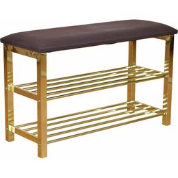 Inosign Schuhbank grau B/H/T: 80cm x 50cm x 30cm, Microfaser, 2 Ablagen
