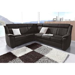 Sit & More sit&more Ecksofa &raquo;Basel L-Form&laquo; wahlweise mit Relaxfunktion schwarz Altara Nubuck , Luxus-Microfaser (100% Polyester;PRIMABELLE -Microfaser, Luxus-