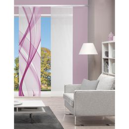 Vision Schiebegardine &raquo;PACOLIA&laquo; Paneelwagen 1 Stk. tlg. SCHIEBEVORHANG, BAMBUS, DIGITALDRUCK pink Polyester 260cm, Paneelwagen, 60cm