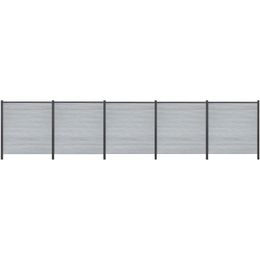 TETZNER & JENTZSCH Sichtschutzelement &raquo;WARREN 3&laquo; pflegeleicht, coextrudierte Oberfl&auml;che, Design-Oberfl&auml;che grau Aluminium, WPC (Holz-Kunststoff-Komposit) H/L: 180cm x 
