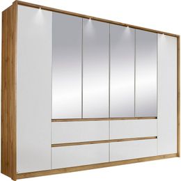 Rauch Dreht&uuml;renschrank &raquo;Mainz mit Spiegel und Passepartout&laquo; optional mit Beleuchtung, Au&szlig;ent&uuml;ren mit Push-to-Open Funktion wei&szlig; Holzwerkstoff B/H/T: 