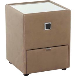 Jockenh&ouml;fer Nachtkonsole &raquo;Lancy&laquo; mit LED-Beleuchtung braun Glas, Holzwerkstoff B/H/T: 42,5cm x 53cm x 45cm, 1 Stk.