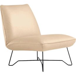 Egoitaliano Sessel &raquo;Lia Loungesessel, elegant und stylisch, toller Sitzkomfort&laquo; extravaganter Designsessel, Solit&auml;rsessel beige Leder &raquo;BULL&laquo; (echtes Rindsleder). 