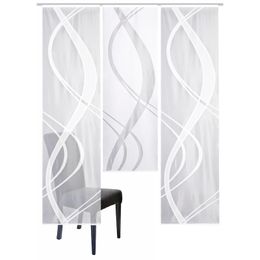 Home Wohnideen Schiebegardine &raquo;TIBASA&laquo; Paneelwagen 3 Stk. tlg. halbtransparent wei&szlig; Wirkware, Obermaterial: 100% Polyester 245cm 225cm, 2x 245/57 + 1x