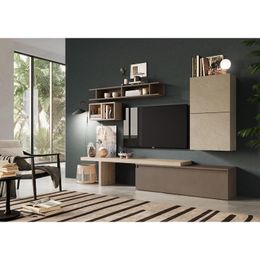 Home Affaire Wohnwand &raquo;Infinity, 6tlg. Breite 276 cm, H&ouml;he variabel, Schrankwand, Anbauwand&laquo; 6 Stk. tlg. braun B/H/T: 260cmcm x 190cmcm x 40cmcm