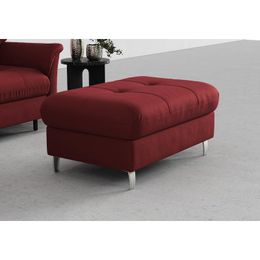 Sit & More sit&more Hocker &raquo;Marano&laquo; mit Stauraum rot 100% Polyester B/H/T: 102cm x 43cm x 67cm, Luxus-Microfaser ALTARA NUBUCK ,mit Stauraum,Fu&szlig;farbe: Nickel 