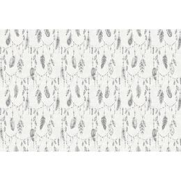 ARCHITECTS PAPER Fototapete &raquo;Atelier 47 Boho Feather 2&laquo; mehrfarbig glatt Vlies, Wand, Schr&auml;ge, Decke grau Vlies B/L: 4m x 2,7m