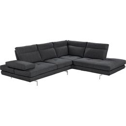 Calia italia Ecksofa &raquo;Toby Wing, B/T: 288/232 cm, Multifunktionssofa, Designsofa, L-Form&laquo; Sitztiefenverstellung und Armteilfunktion, F&uuml;&szlig;e chrom 