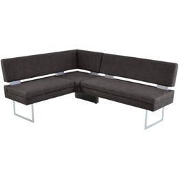 K+w Komfort & Wohnen K+W Komfort & Wohnen Eckbank langer Schenkel links oder rechts, mit dekorativen Distanzhalter braun B/H/T: 158cm x 89cm x 199cm, Microfaser Struktur 