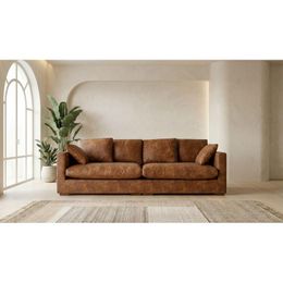 OTTO home Big-Sofa &raquo;Coray&laquo; extra weich und kuschelig, F&uuml;llung mit Federn und Daunen braun 100% PES B/H/T: 266cm x 80cm x 113cm, Luxus-Microfaser