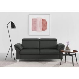 Sit & More sit&more 2,5-Sitzer &raquo;Arngast&laquo; inklusive Federkern und Kopfteilverstellung grau B/H/T: 186cm x 84cm x 93cm, NaturLEDER , R&uuml;cken Spannstoff