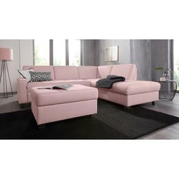 DOMO collection Ecksofa &raquo;Florentina zeitlos und elegant, Sitzn&auml;hte als Designelement, L-Form&laquo; wahlweise mit Bettfunktion, mit Kontrastnaht, 