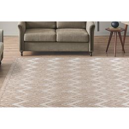 Kayoom Teppich &raquo;Sarai 225&laquo; rechteckig 6 mm H&ouml;he Flachgewebe beige Polyester B : 160cm 1 Stk., 6mm, L: 230cm