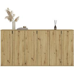 Home Affaire Garderoben-Set &raquo;Trondheim, Breite 183 cm, best. aus 3 Kommoden, 6 T&uuml;ren, 18 F&auml;cher&laquo; Set, 3 Stk. tlg. braun Holzwerkstoff B/H/T: 183cmcm x