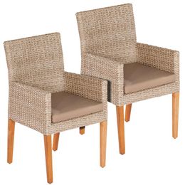 Merxx Gartensessel &raquo;Ranzano&laquo; 2 Stk. tlg. grau Obermaterial: 100% Polyester. F&uuml;llung: 100% Polyurethan B/H/T: 59cm x 92cm x 57cm