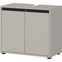 Germania Waschbeckenunterschrank &raquo;Lemont&laquo; mit Siphonausschnitt grau Holzwerkstoff Steingrau, B/H/T: 63cm x 55cm x 34cm, T&uuml;ren: 2 Stk.