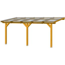 Skan Holz Terrassendach &raquo;Andria&laquo; Leimholz braun Polycarbonat (PC) B/H/T: 541cm x 258cm x 250cm