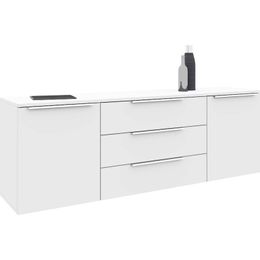 borchardt M&ouml;bel borchardt M&ouml;bel Sideboard &raquo;Oliva, h&auml;ngend oder stehend mit Metallgriffen&laquo; Breite 166 oder 200cm, 2 T&uuml;ren 3 Schubf&auml;cher wei&szlig; Spanplatte B/H/T: 166cm x 