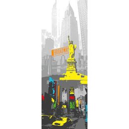 ARCHITECTS PAPER Fototapete &raquo;New York&laquo; Grafik Tapete New York Panel 1,00m x 2,80m Grau Bunt bunt Vlies B/L: 1m x 2,8m