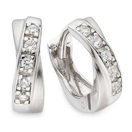 Bruno Banani Damen Paar Creolen &raquo;Schmuck Geschenk Silbercreolen&laquo; mit Zirkonia (synth.) silber 12mm, Silber 925 (Sterlingsilber)