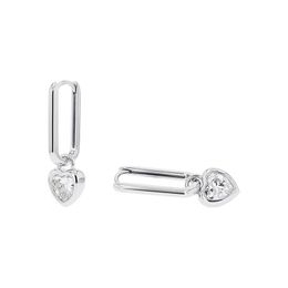 Tom Tailor Damen Tom Tailor Paar Creolen &raquo;Herz-Motiv&laquo; mit Zirkonia (synth.) silber Silber 925 (Sterlingsilber)