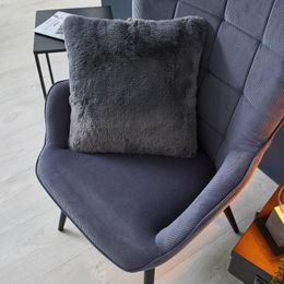 LUXOR living Fellkissen &raquo;Dekokissen Novara&laquo; Kunstfell, eckig, 40x40 cm, sehr weich, mit F&uuml;llung, Wohnzimmer grau Kunstfaser B/L: 40cm x 40cm, 1 Stk.