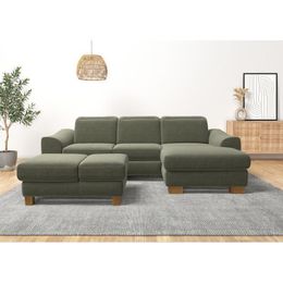Home Affaire Ecksofa &raquo;Dundee L-Form&laquo; wahlweise mit Kopfteilverstellung und zus&auml;tzlich mit Schlaffunktion gr&uuml;n Flachgewebe (100% Polyester) B/H/T: 