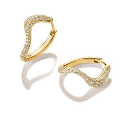 Thomas Sabo Damen Thomas Sabo Paar Creolen &raquo;Fluid Elegance Creolen Pav&eacute; gelbgoldfarben&laquo; mit Zirkonia (synth.) Metall