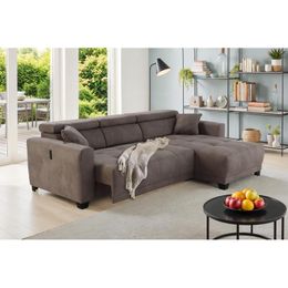 Jockenh&ouml;fer Ecksofa &raquo;Cremona L-Form, B: 263 cm, mit 30 cm elektr. Sitztiefenverstellung&laquo; 140kg Belastbarkeit je Sitz, Kopfteilverstellung & USB-Anschluss Korpus: 