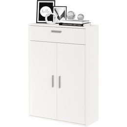 FMD Mehrzweckschrank &raquo;Bitz&laquo; mit variabel einsetzbaren Einlegeb&ouml;den, mit wechselbarem T&uuml;ranschlag wei&szlig; Holzwerkstoff wei&szlig; perl, B/H/T: 71,2cm x 101,6cm