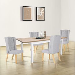 Otto Home Damen OTTO home Esstisch &raquo;Ismund&laquo; aus Melamin und MDF Holz, Auszugsfunktion, Breite 120 oder 160 cm wei&szlig; B/H/T: 160cm x 76cm x 90cm