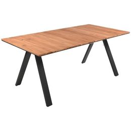 Garden Pleasure Gartentisch &raquo;DAVINA&laquo; aus Massivholz braun Aluminium, Teak FSC 100% B/H/T: 90cm x 74cm x 180cm